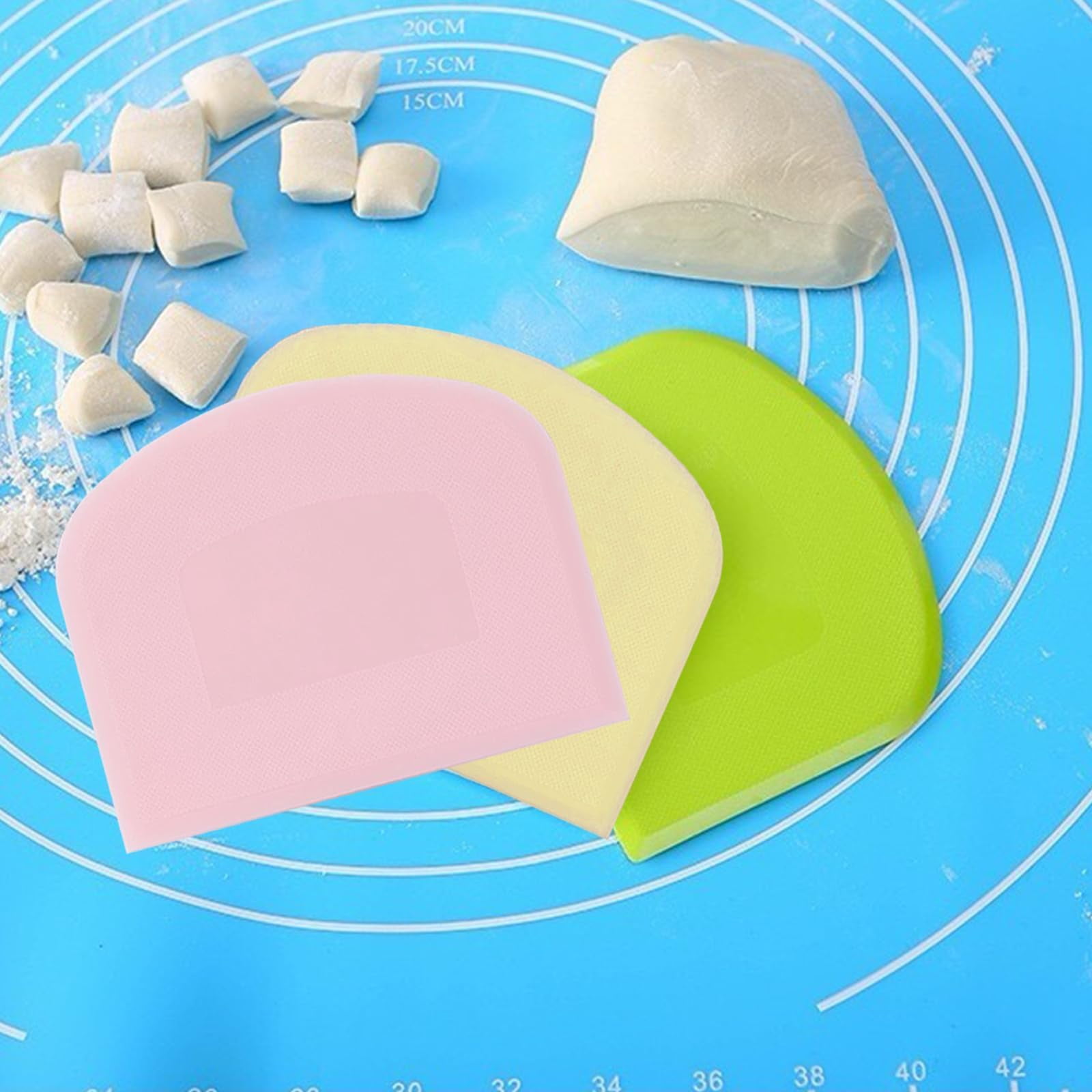 Plastic Flexible Dough & Bench Scrapers - Designed for Baking. Angles ...