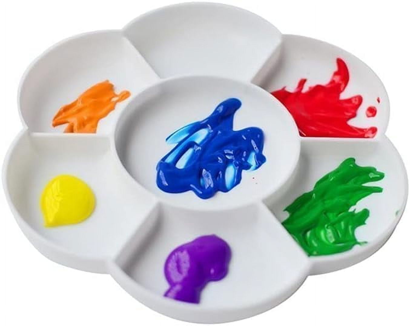 Plastic Flower Shape Paint Plate Tray Mixing Palette - White (Pack of 2 ...