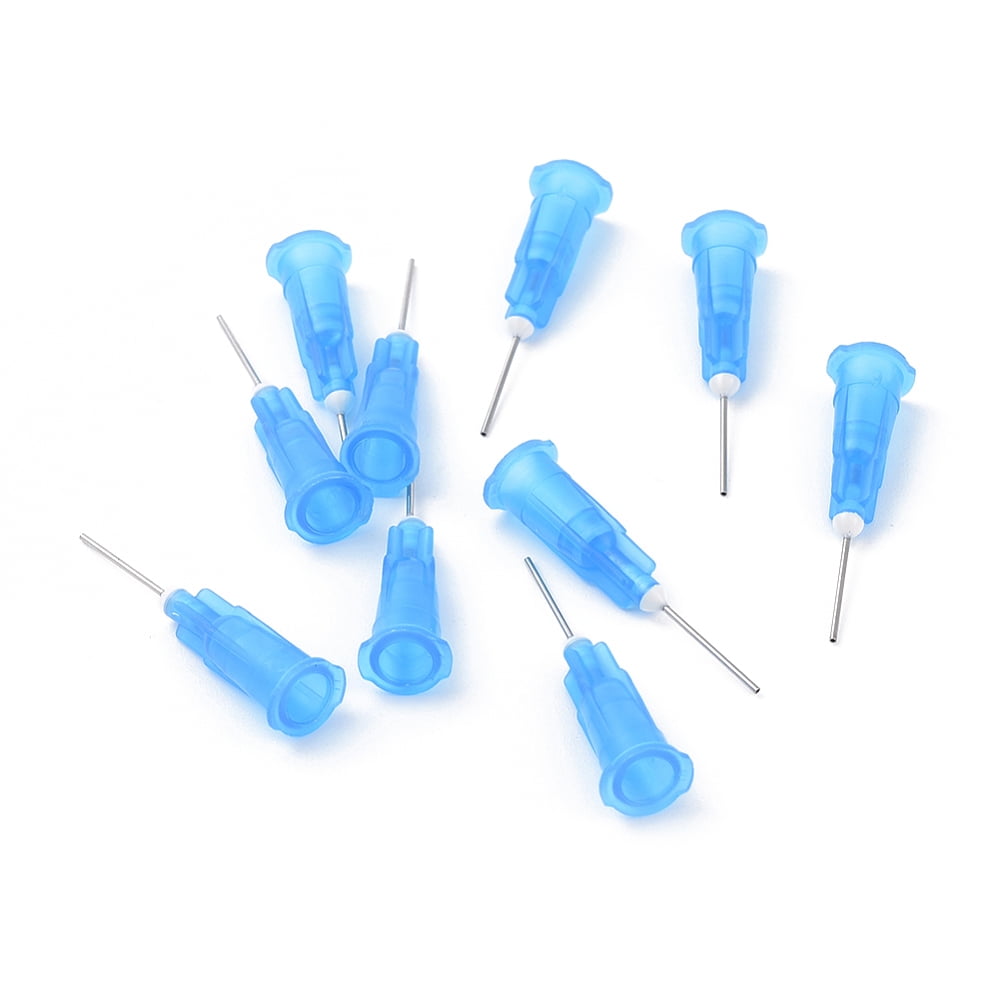 Plastic Fluid Precision Blunt Needle Dispense Tips Light Sky Blue 7.5x6 ...