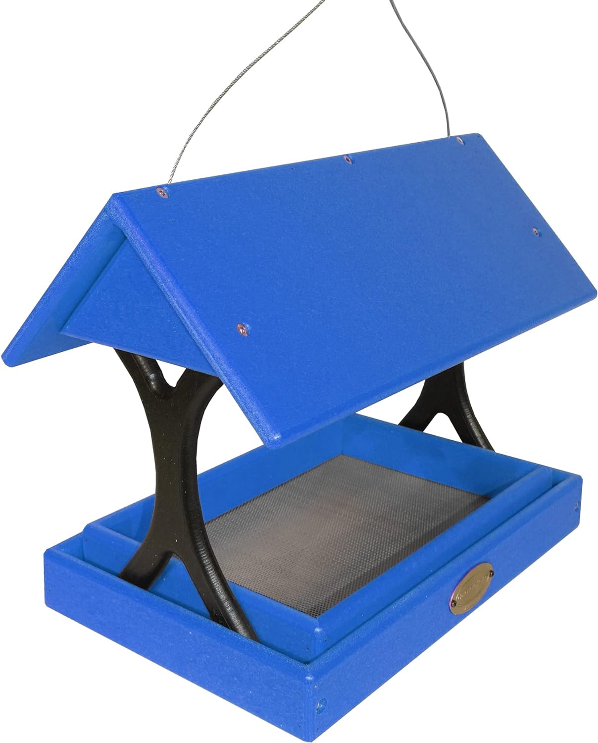 Plastic Fly Through Feeder with Removable Tray, Covered Fly-Thru Mesh ...