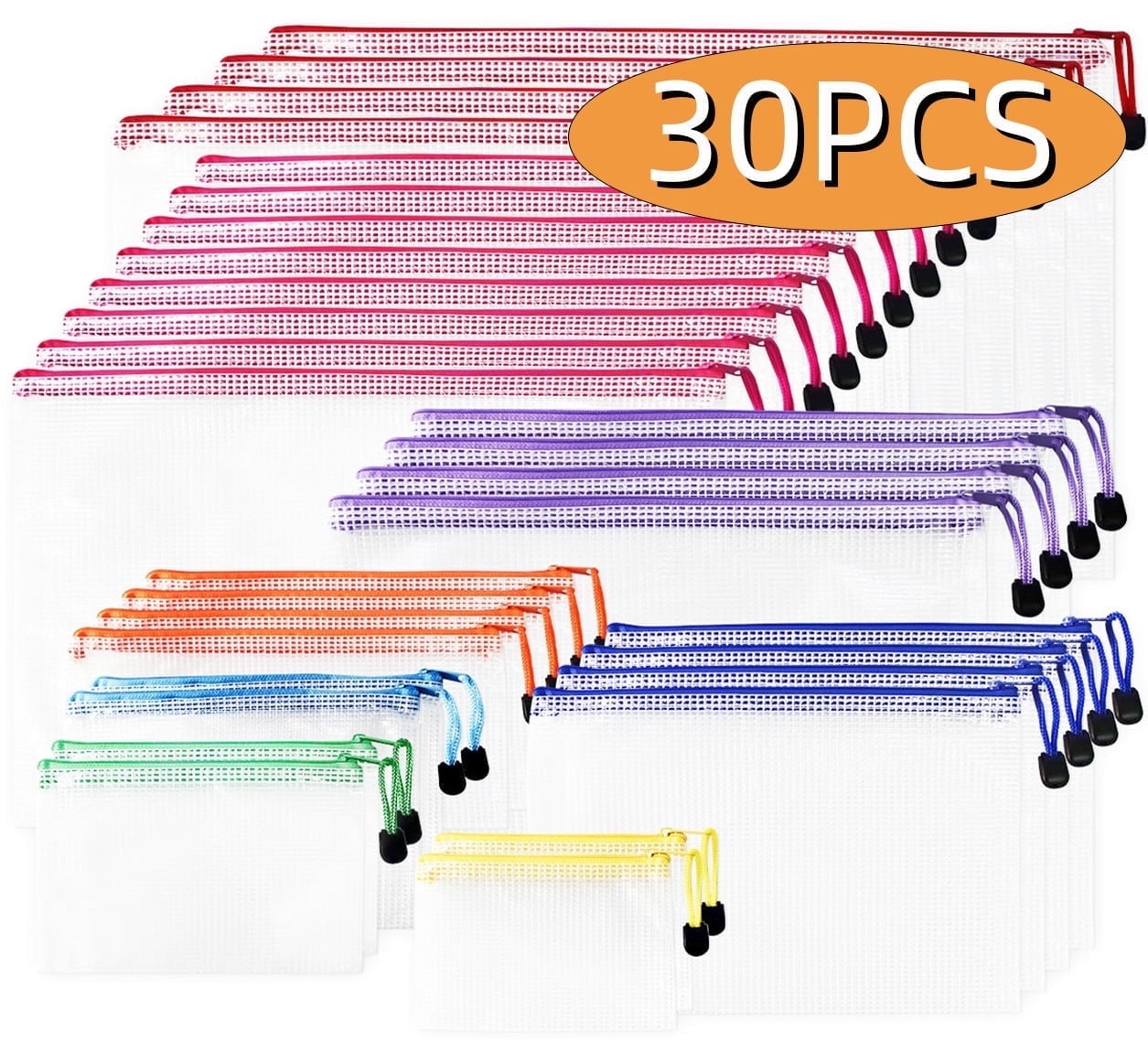 Plastic Folders Plastic Envelopes Mesh Zipper Pouch Bags 8 Sizes Zipper ...