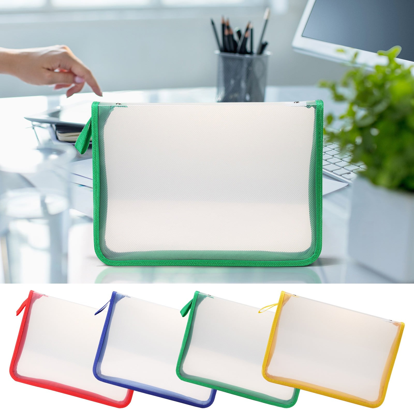 Plastic Folders For Documents Transparent Twill Zipper Bag Folder A4 ...