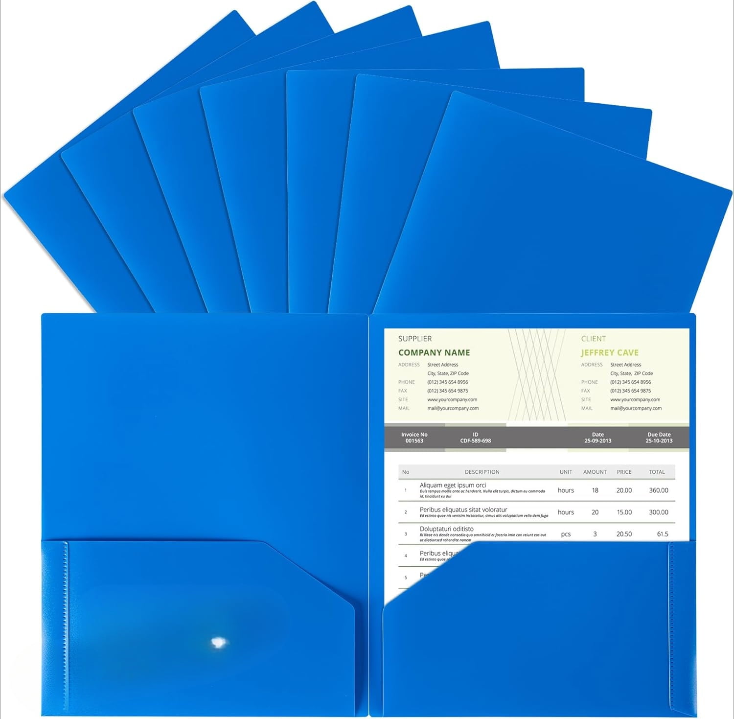 Plastic Folders with Pockets (7 Pack, Assorted Colors), Durable Heavy ...