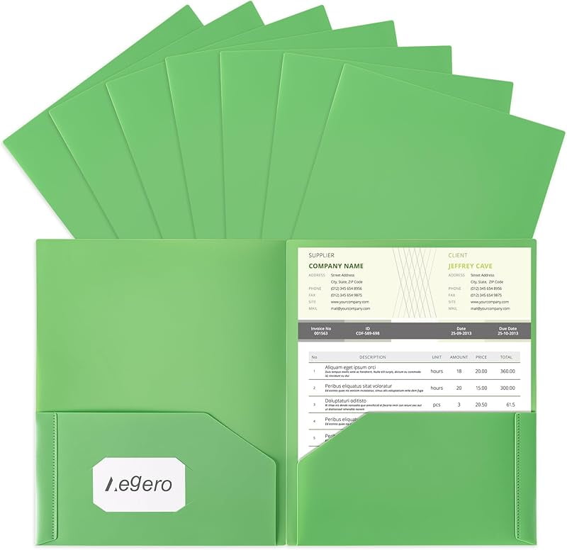 Plastic Folders with Pockets (7 Pack, Assorted Colors), Durable Heavy ...