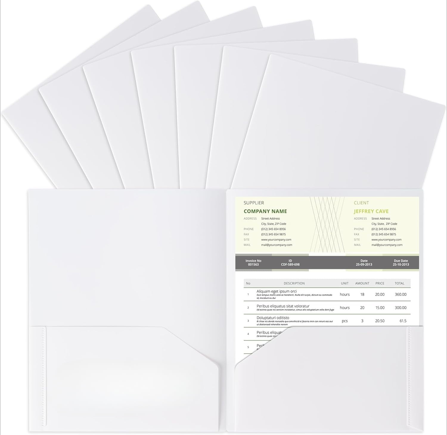 Plastic Folders with Pockets (7 Pack, Light Green), Durable Heavy Duty ...