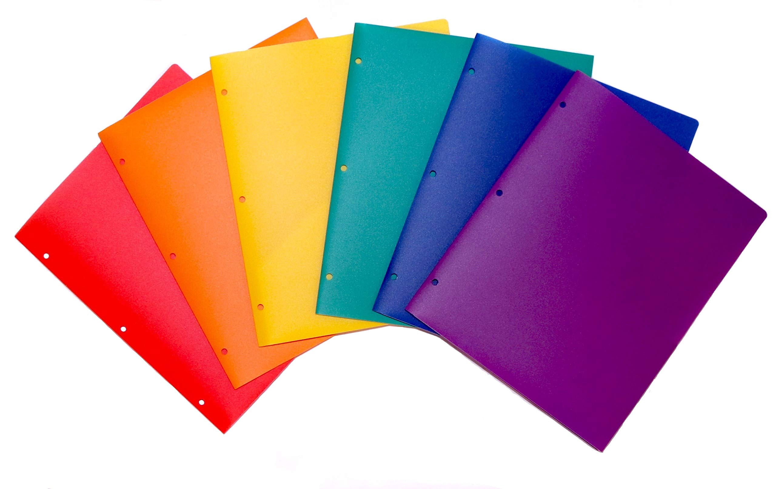 Plastic Folders with Pockets - Heavy-Duty 2 Pocket Folders, 6 Pack (Red ...