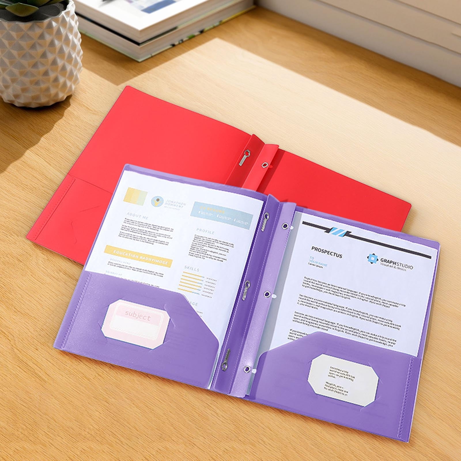 Plastic Folders With Pockets, Heavy Duty Pocket Folders, Letter Size ...