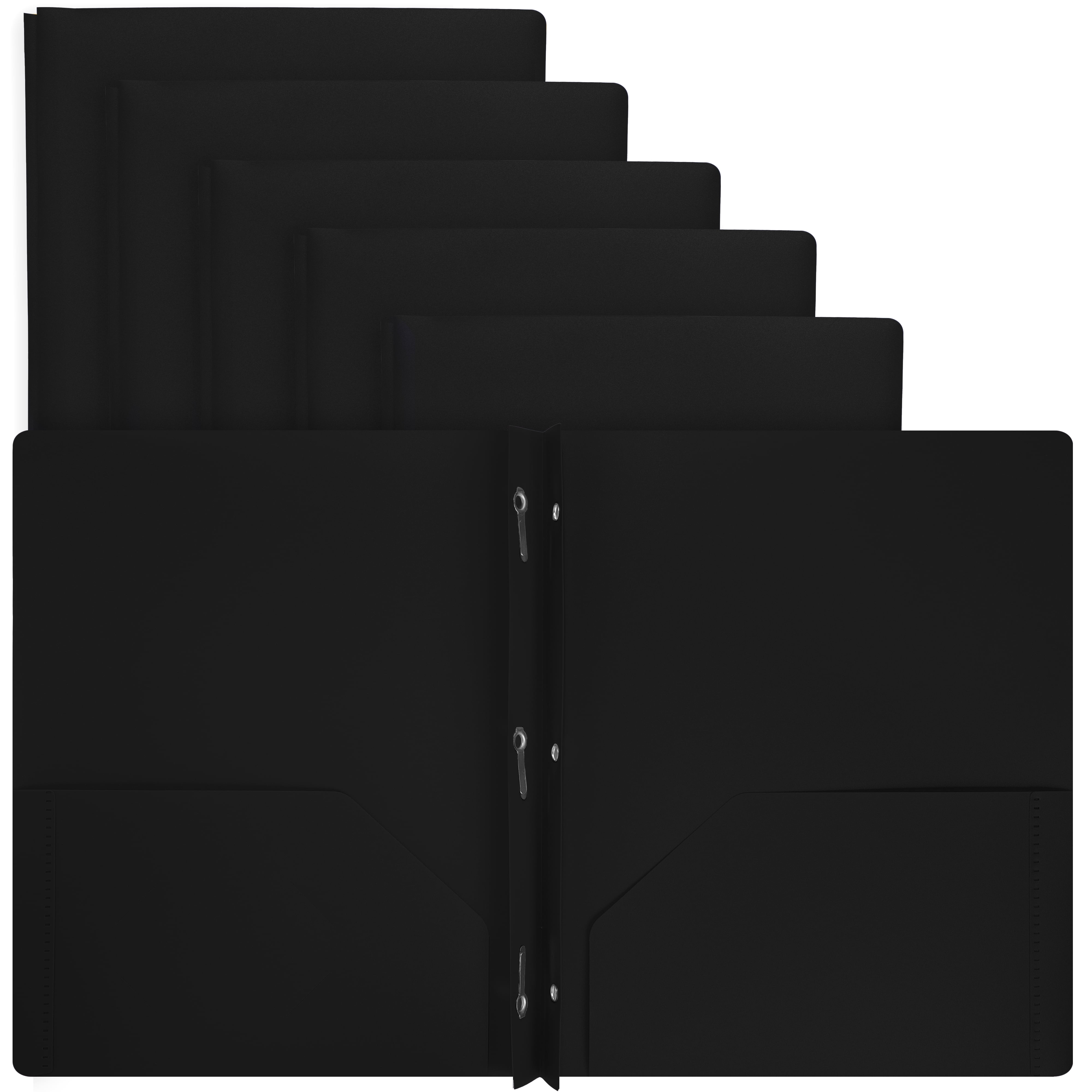 Plastic Folders with Pockets and Prongs Black, Two Pocket Folder with ...