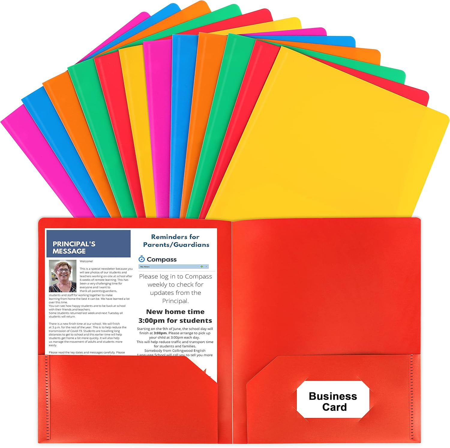 Plastic Folders with Pockets, 6 Color Heavy Duty Two Pocket Folder ...