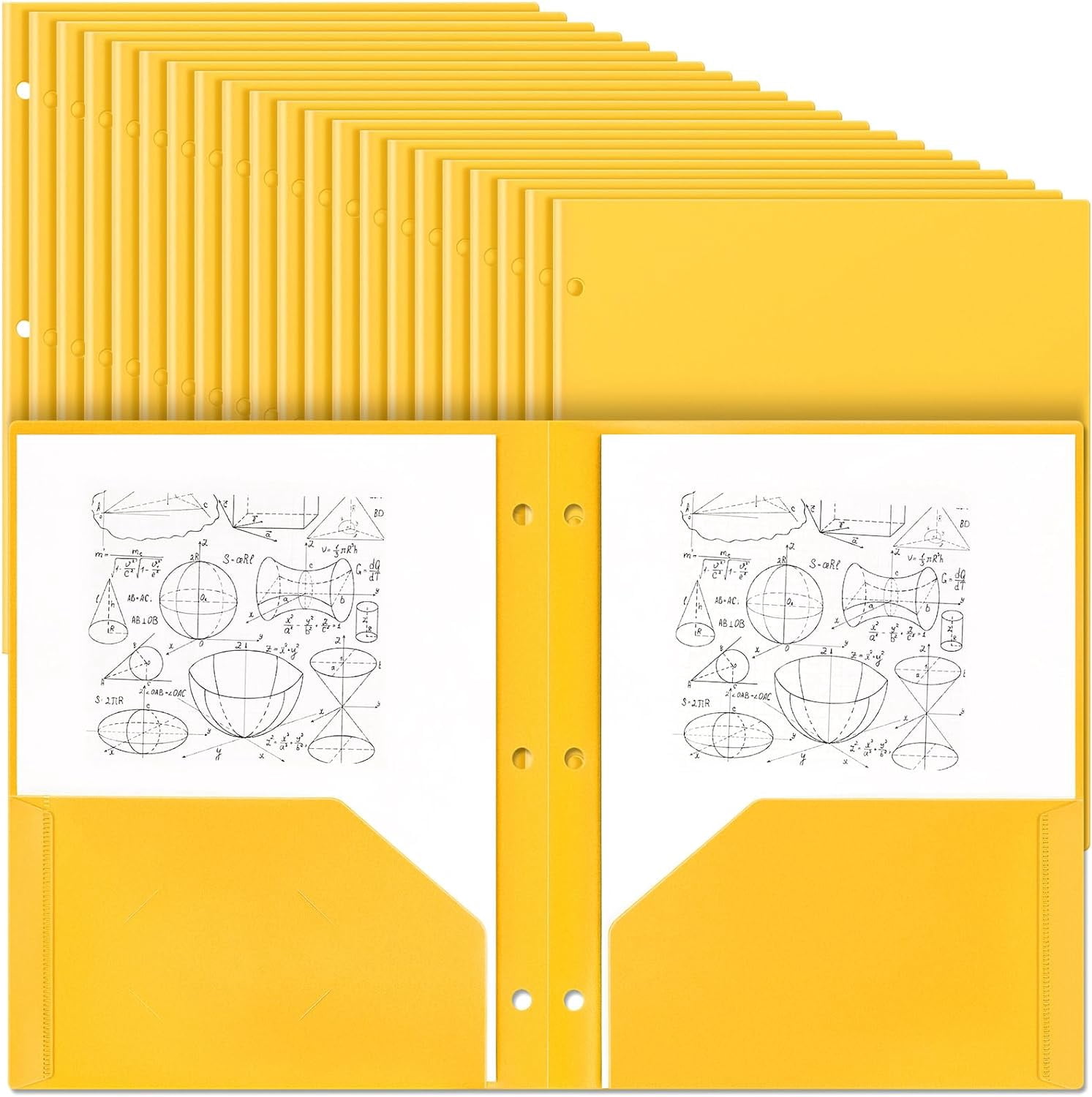 Plastic Folders with Pockets Bulk 3 Hole Punched 2 Pocket File Folders ...