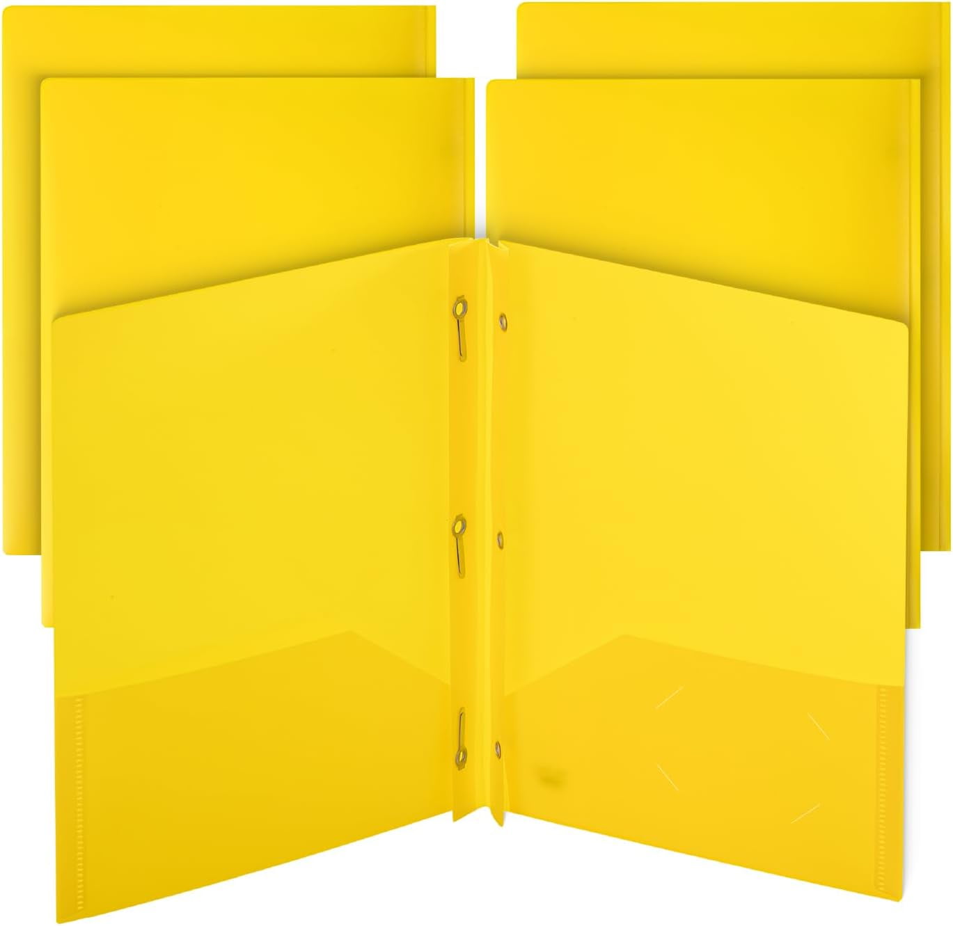 Plastic Folders with Pockets and Prongs, 5 Pack, Muted Pastel Colors ...