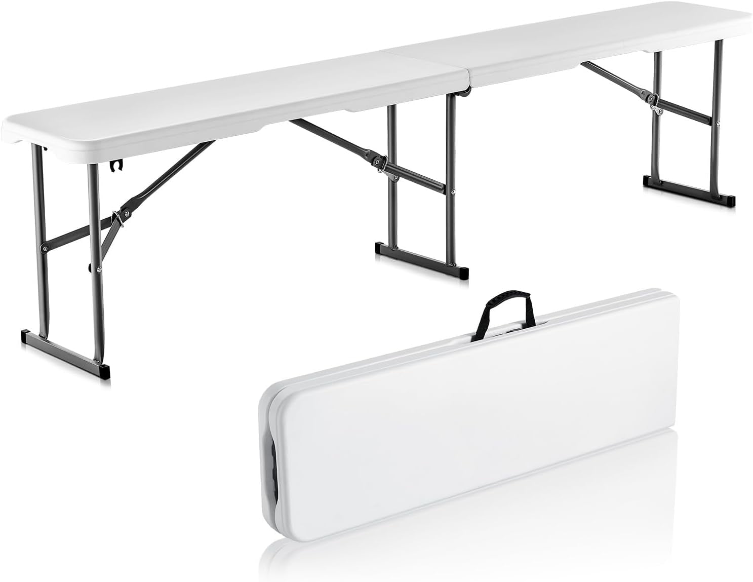 Plastic Folding Bench, 6 FT Portable Folding Bench, White (1 Pack ...