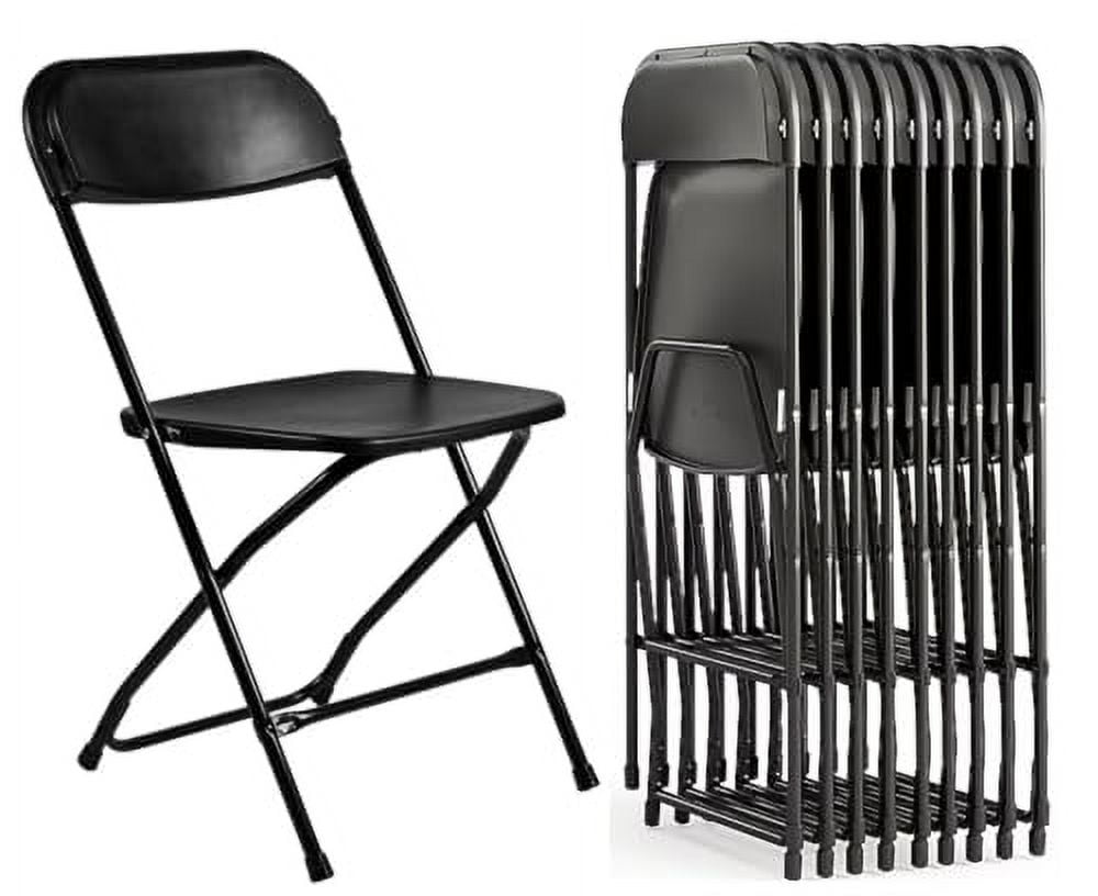 Plastic Folding Chair, 10 Pack, 650lb Weight Capacity - Indoor Outdoor ...