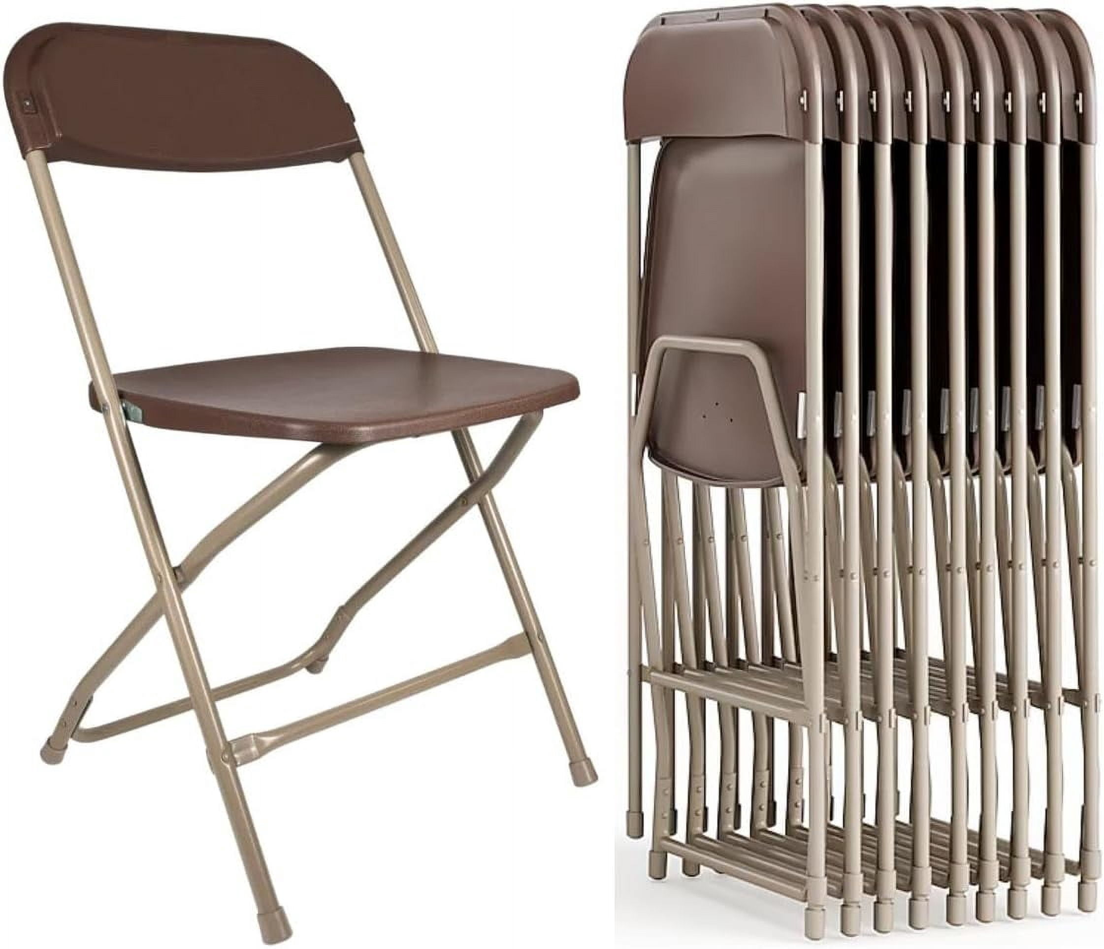 Plastic Folding Chair, 10 Pack, 650lb Weight Capacity - Indoor Outdoor ...