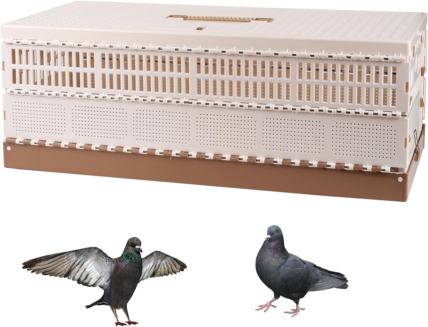 Plastic Folding Pigeon Cage, Portable Pet Bird Travel Cage Carrier Pigeon Cage Pairing Cage ...