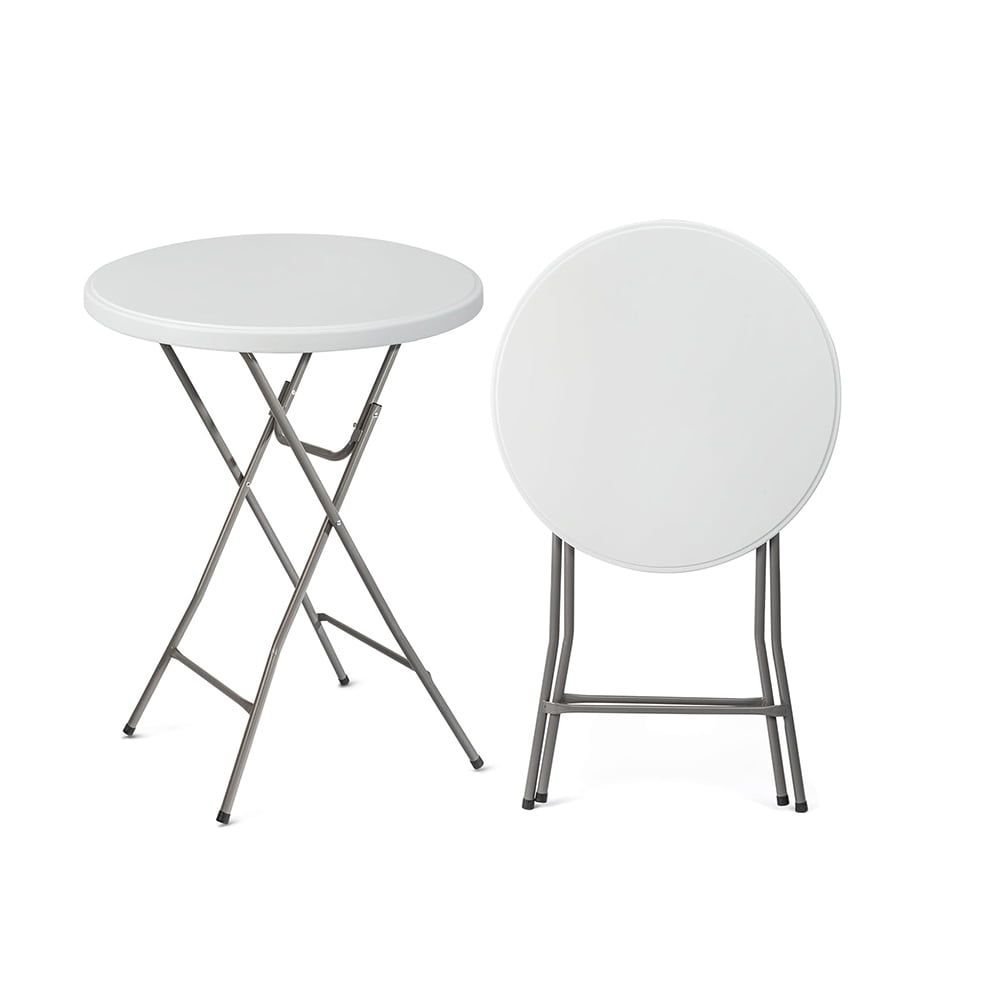 32" Plastic Folding Round Table, High Top Table, Portable Patio Table ...