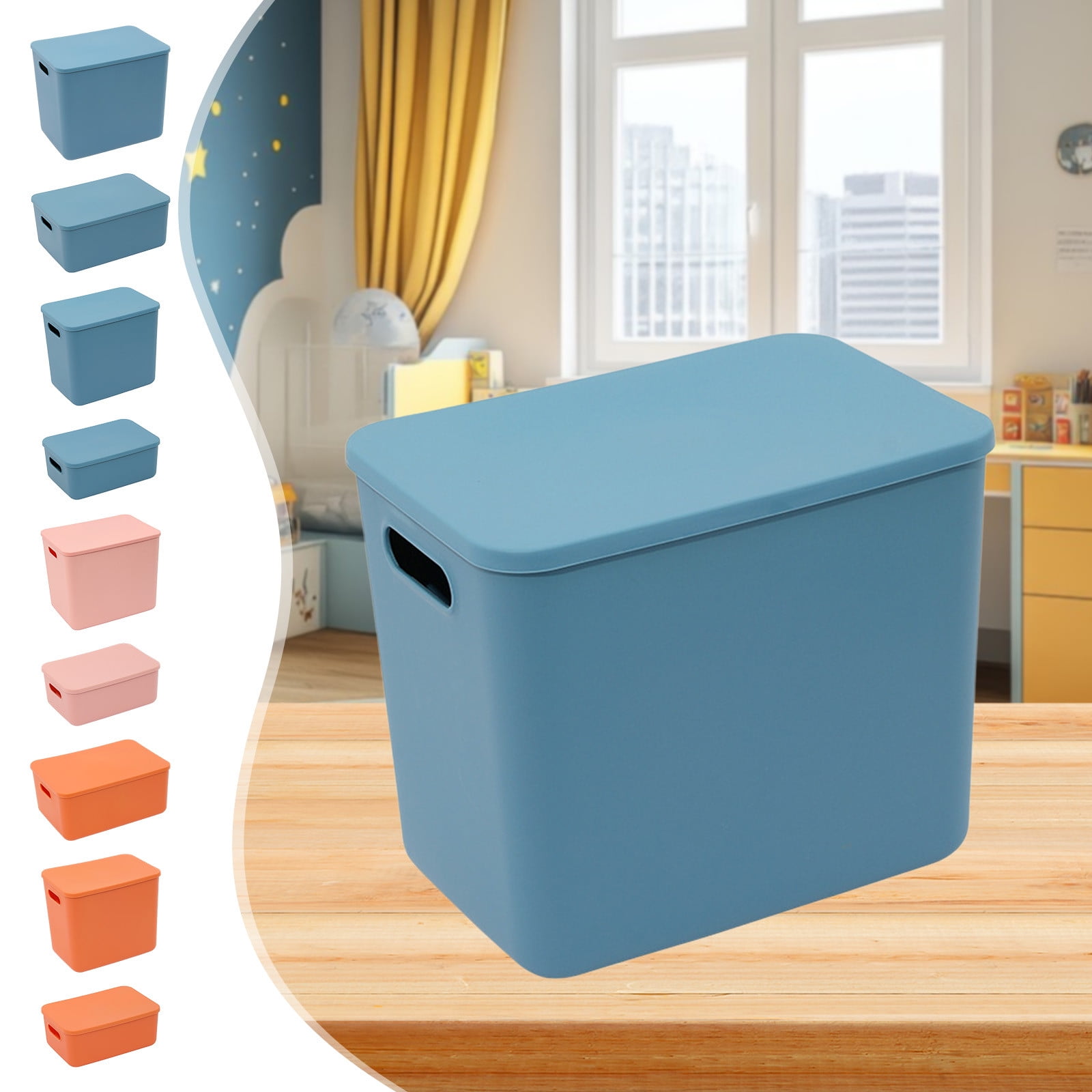 Plastic Folding Storage Box, Large Collapsible Organizer with Removable ...