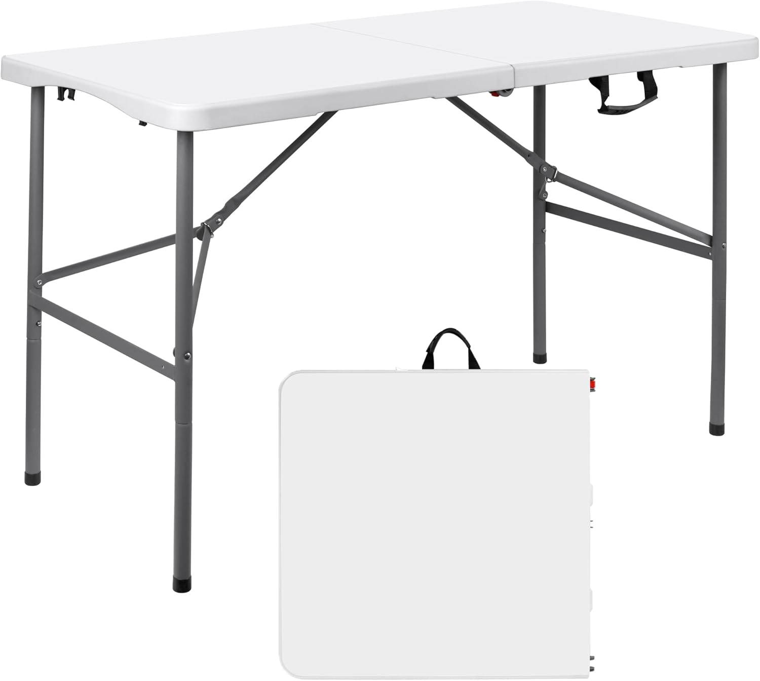 Plastic Folding Table 4ft,Outdoor Folding Utility Table Adjustable ...