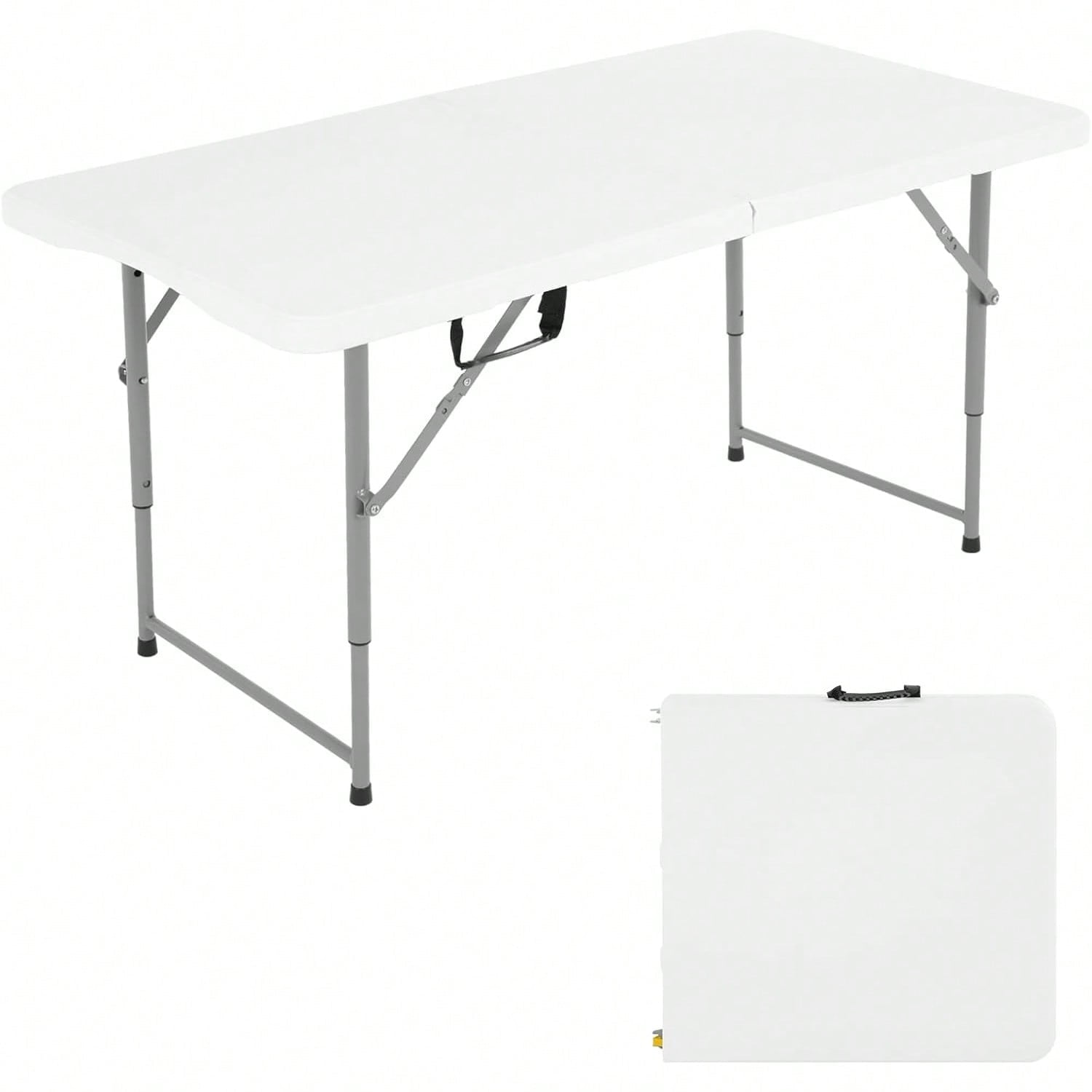Plastic Folding Table - Heavy Duty Foldable Utility Table For Camping ...
