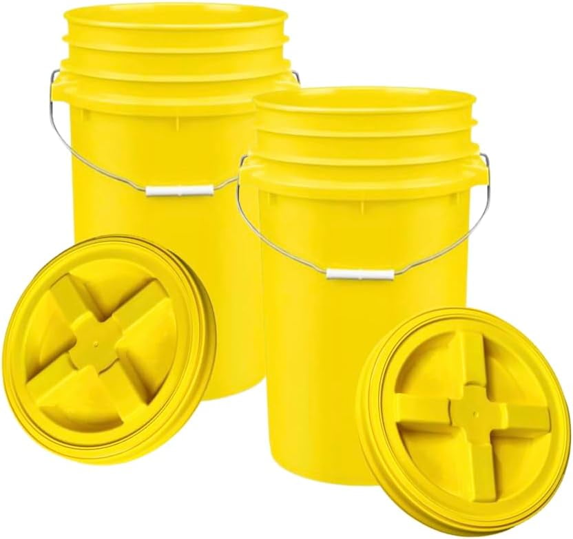 Plastic Food Grade Made in USA Bucket with lid, Large 7 Gallon ...