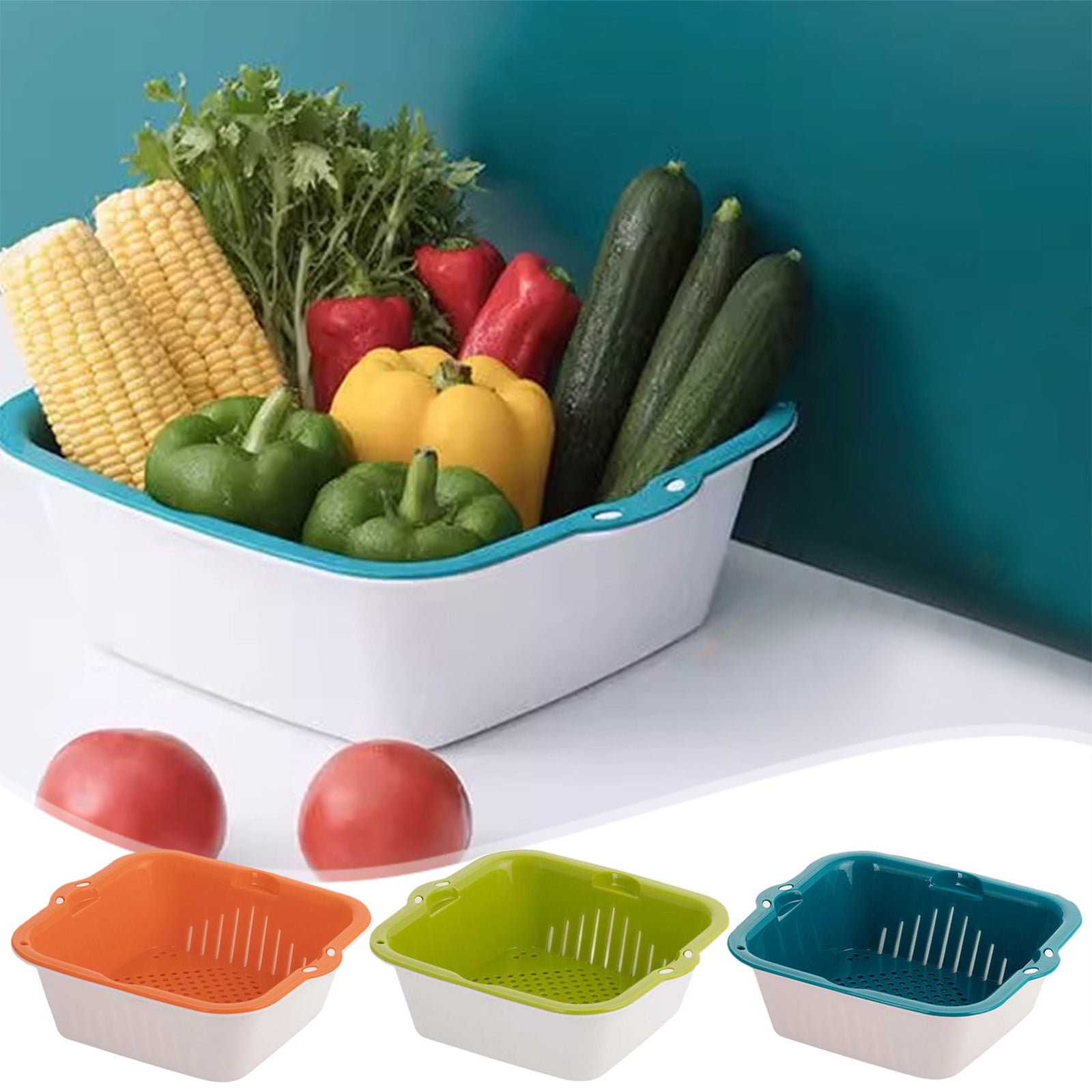 Plastic Food Storage Basket, Countertop Organizer, Easy Clean + Space ...