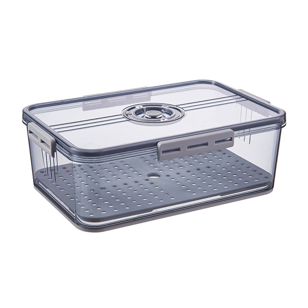 Plastic Food Storage Box Container with Lid and Drain Tray Timing ...