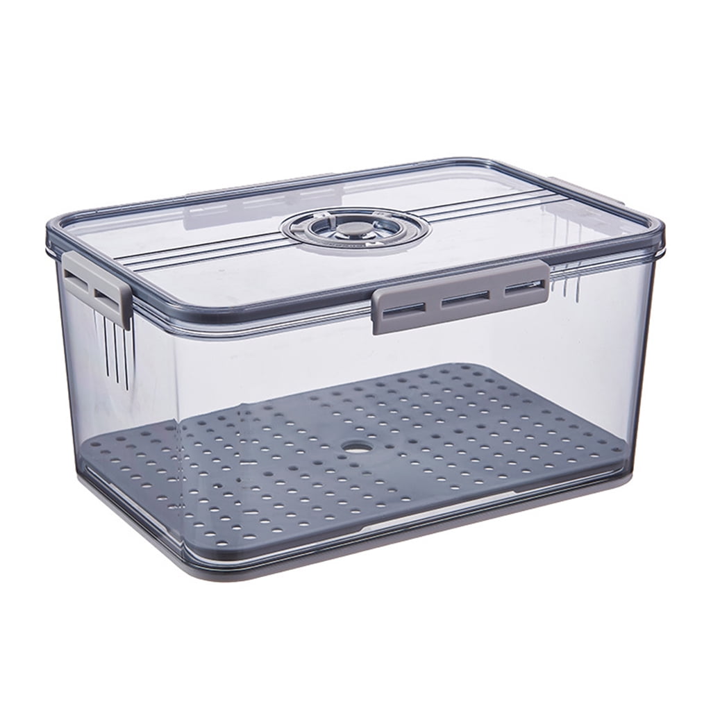 Plastic Food Storage Box Container with Lid and Drain Tray Timing ...