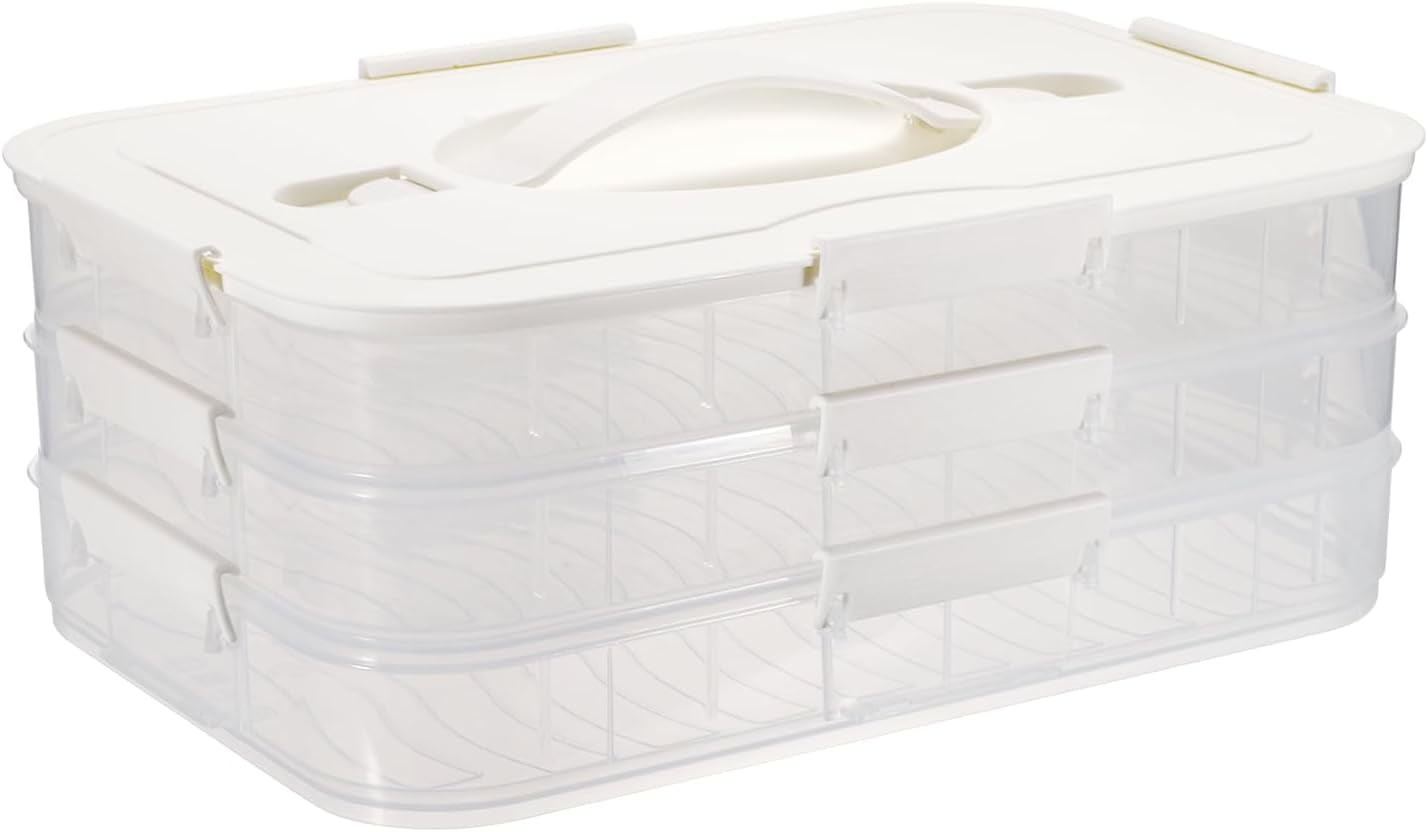Plastic Food Storage Container with lids, Dumpling Storage Box, Cookie ...