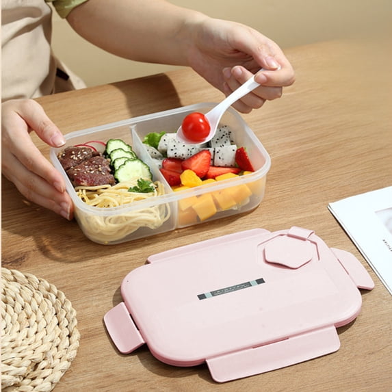 Plastic Food Storage Container with Multiple Compartments Leakproof Lid ...