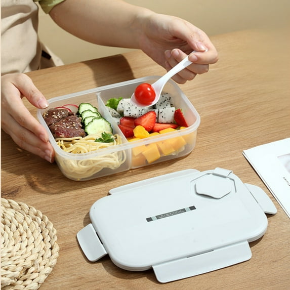 Plastic Food Storage Container with Multiple Compartments Leakproof Lid ...