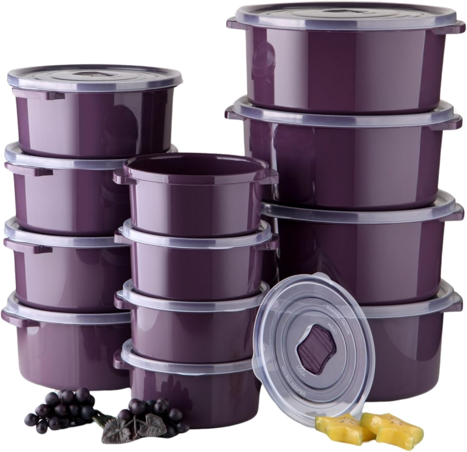 Plastic Food Storage Containers with Vented Lids 12 Box (24 Pcs) – Box ...