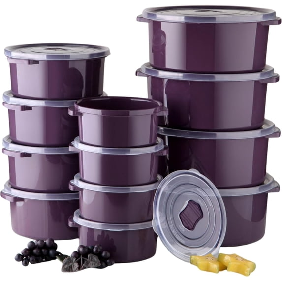 Plastic Food Storage Containers with Vented Lids 12 Box (24 Pcs) – Box ...