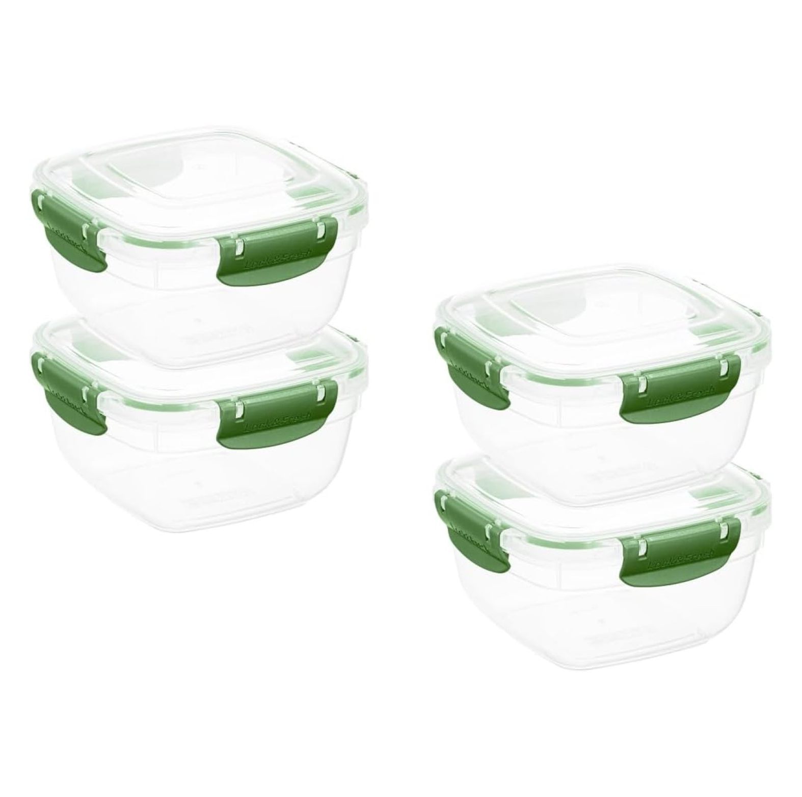 Plastic Food Storage Containers with Airtight Lids, 4 Pack- 30 Oz, BPA ...