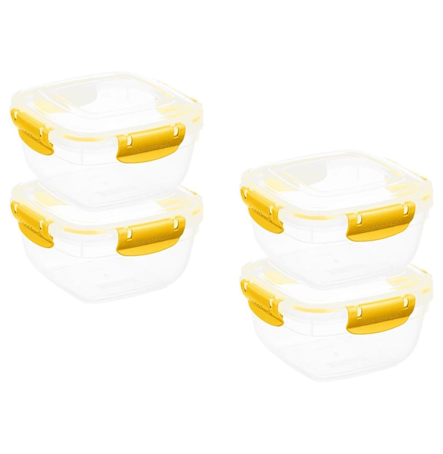 Plastic Food Storage Containers with Airtight Lids, 4 Pack- 30 Oz, BPA ...