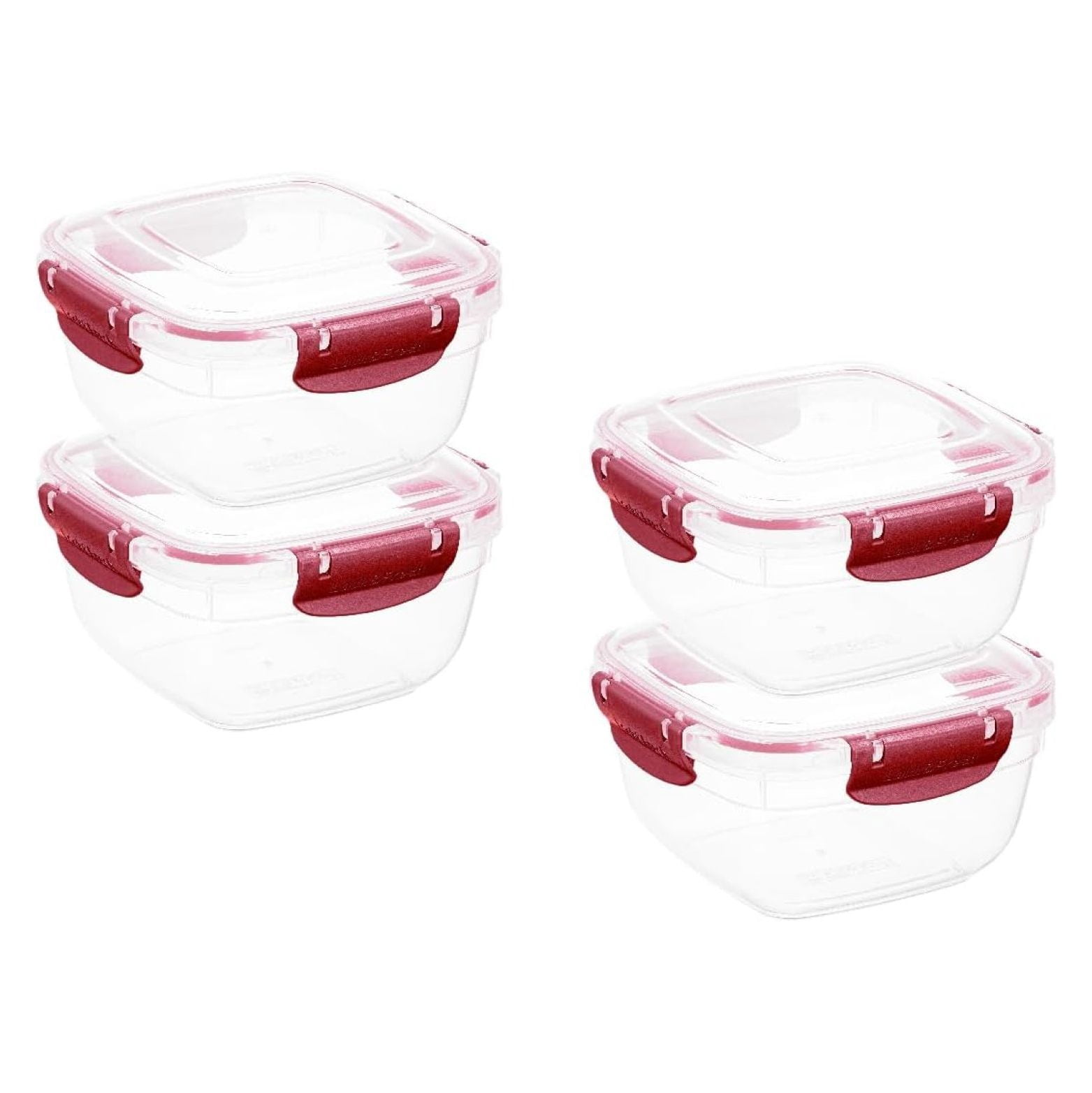 Plastic Food Storage Containers with Airtight Lids, 4 Pack- 30 Oz, BPA ...