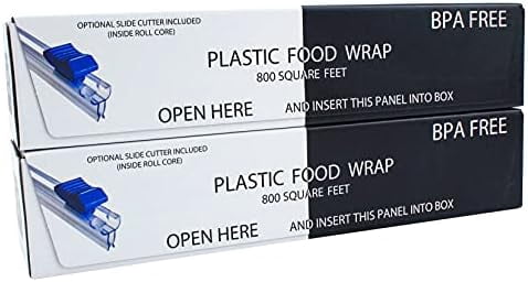 Plastic Food Wrap- 1600 SQ. FT. (2 Pack of 800 Sq. Ft.) BPA-Free ...