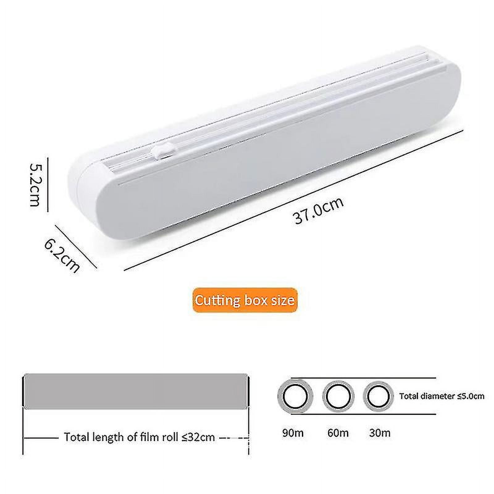 Plastic Food Wrap Dispenser With Slide Cutter Adjustable Cling Film ...