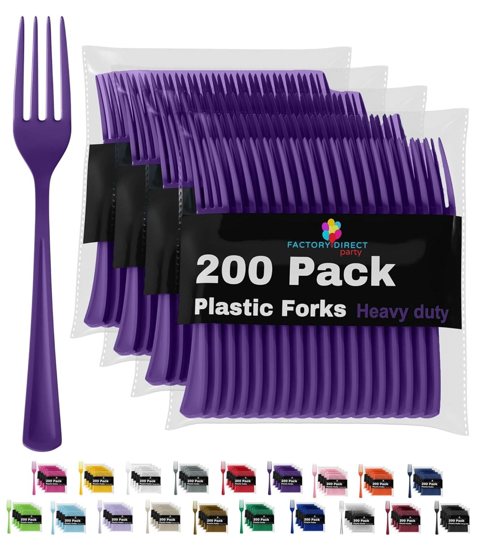 Plastic Forks 200 Pcs Forks Disposable Utensils Heavy Duty Plastic ...