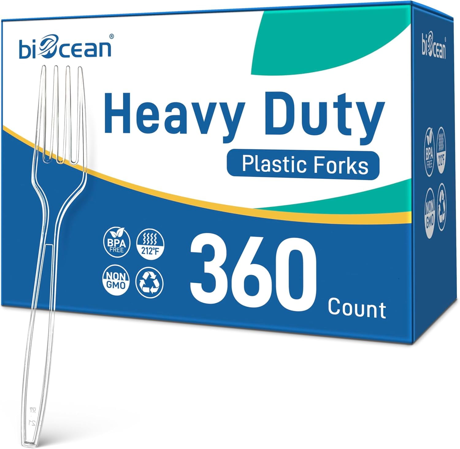 Plastic Forks 360 Count Heavy Duty Plastic Forks Bulk - 7 Inch ...