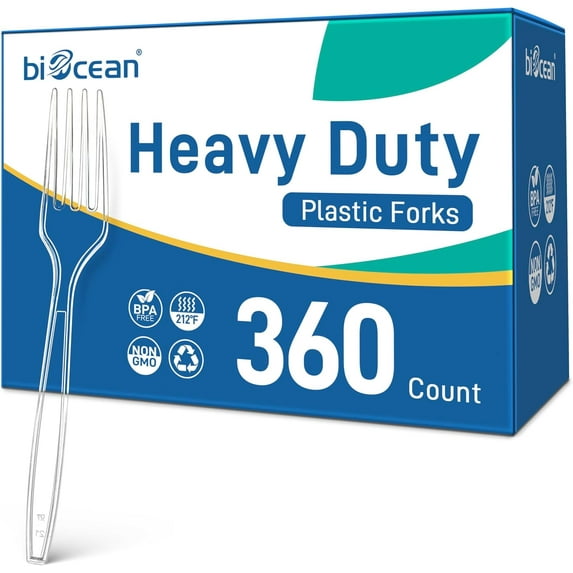 Plastic Forks 360 Count Heavy Duty Plastic Forks Bulk - 7 Inch ...
