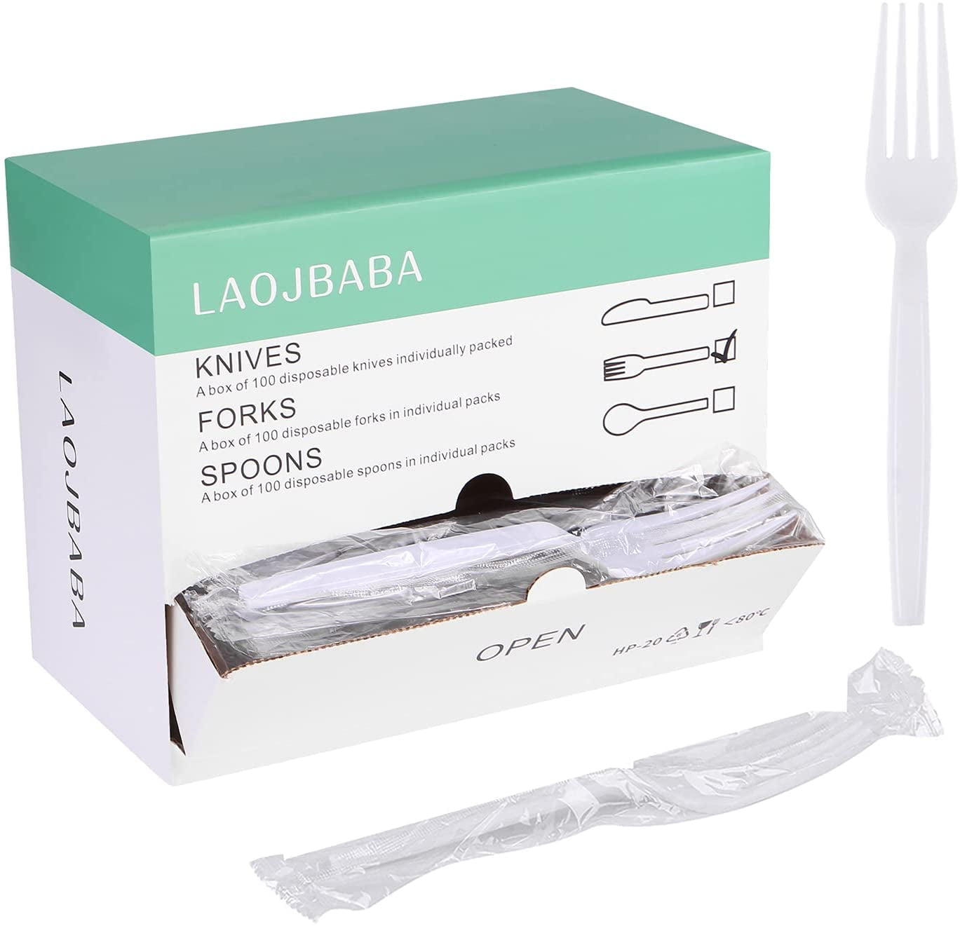 Plastic Forks Disposable Individually Packaged Forks White 7Inch ...
