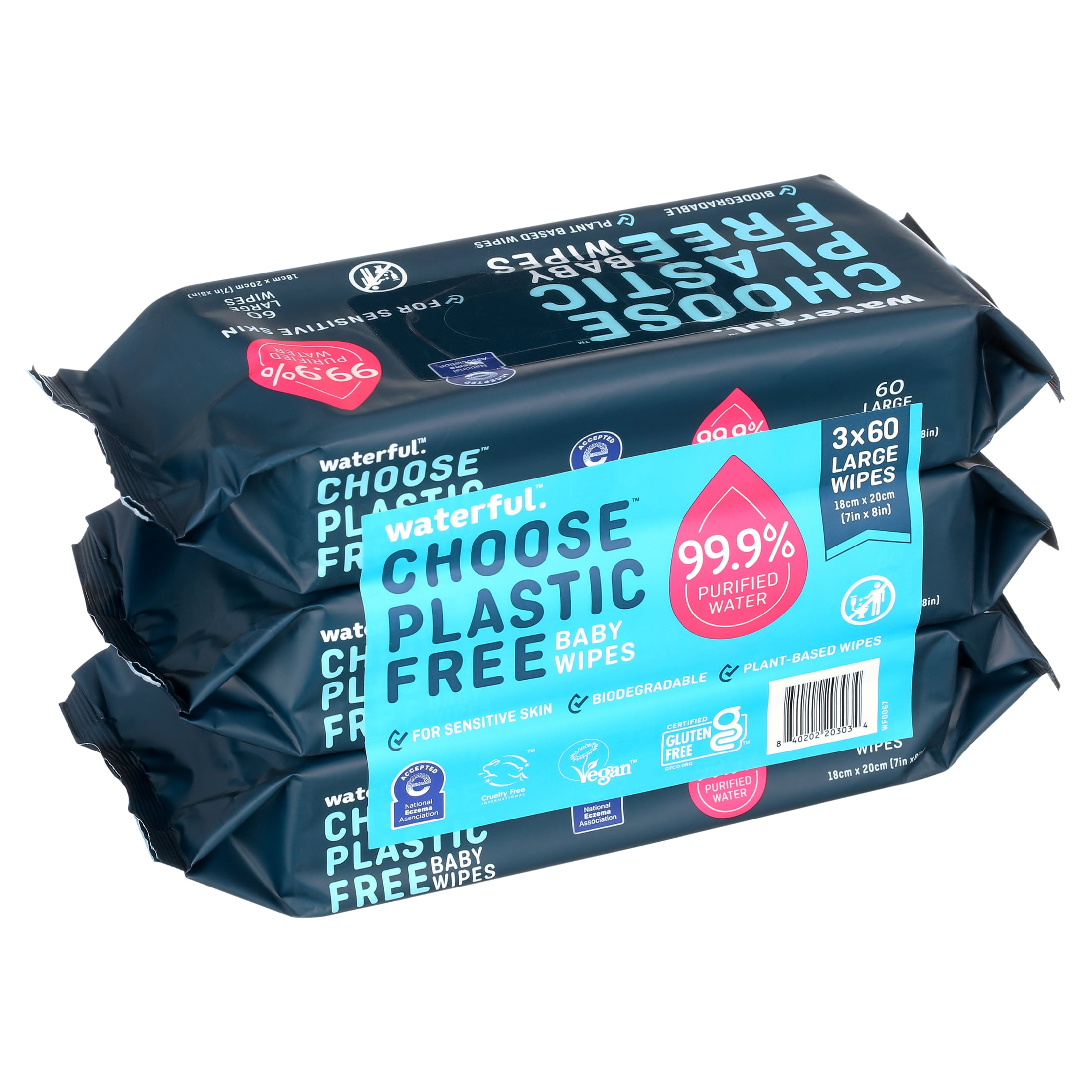 Plastic Free Baby Wipes Multipack 3x60ct - Walmart.com