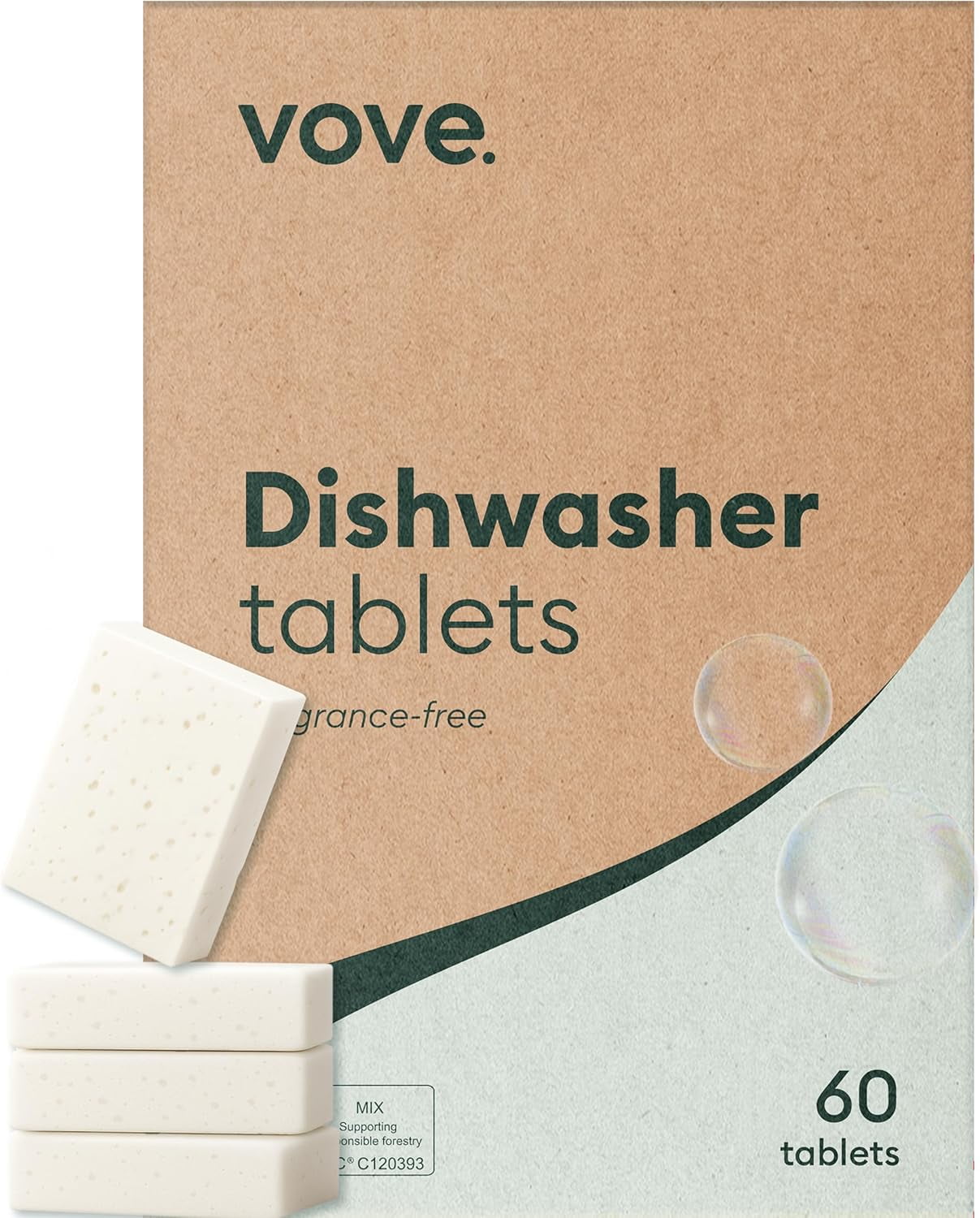 Plastic-Free Dishwasher Tablets, 60 Pack - All-in-One Plant-Based ...