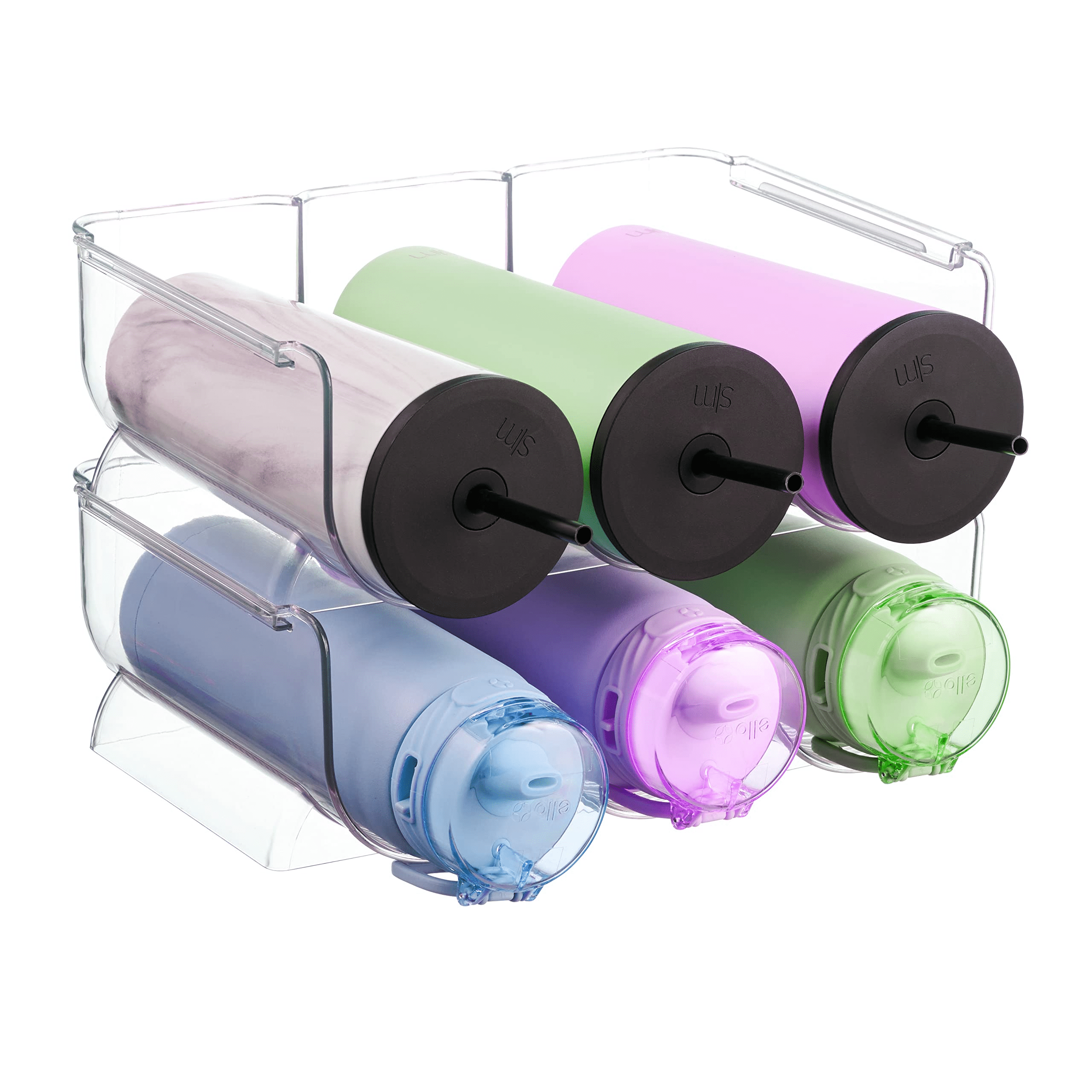 Plastic Free-Standing Stackable Storage Holder Rack - Water, Wine, and ...