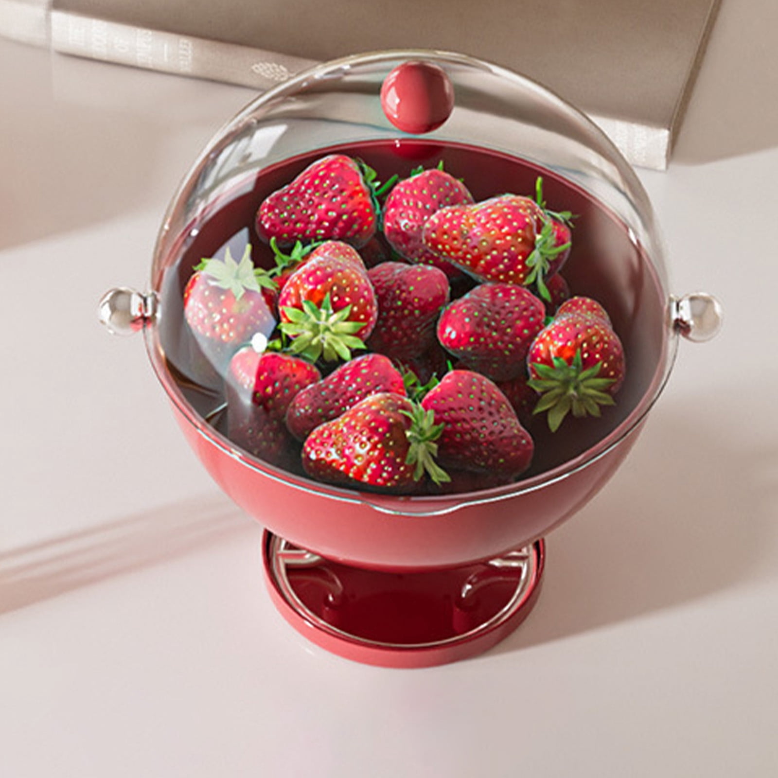 Plastic Fruit Bowl with Pedestal Stand - Decorative Serving Tray for ...