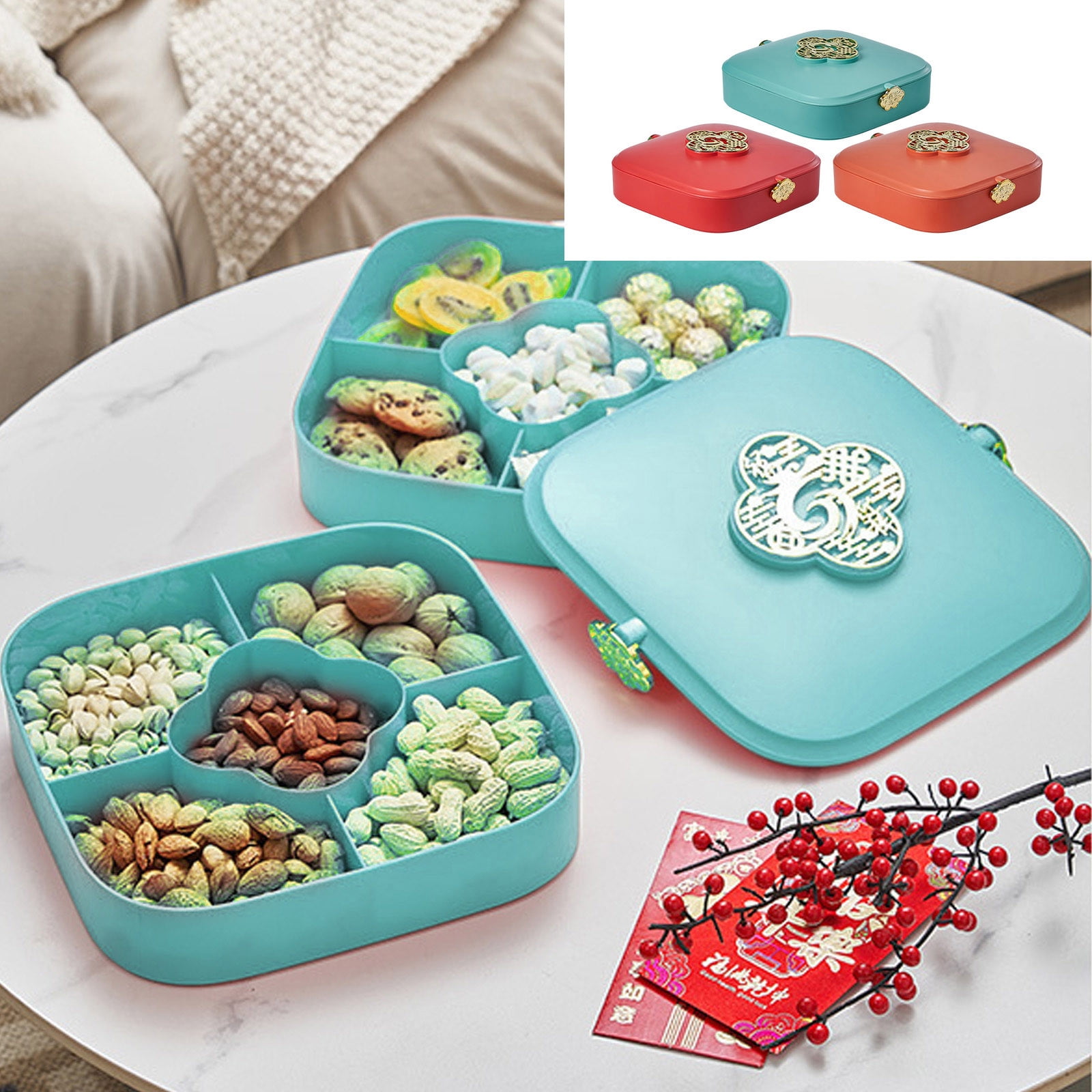 Plastic Fruit Tray | Multi-Layer Snack Storage Box with Dividers ...