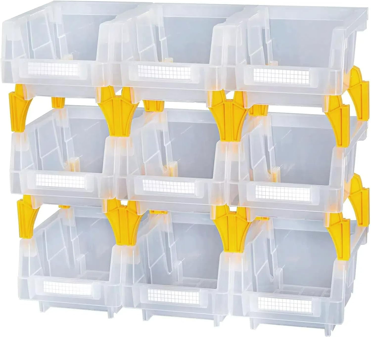 Plastic Garage Stacking Hanging Storage Bins,5-1/3"X4-1/5 X3,Clear,9 ...