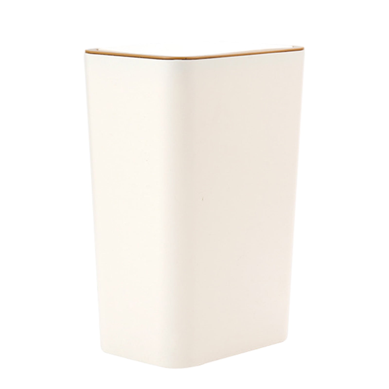 Plastic Garbage Container Bin with Press Top Lid,Beige,Plastic Garbage ...
