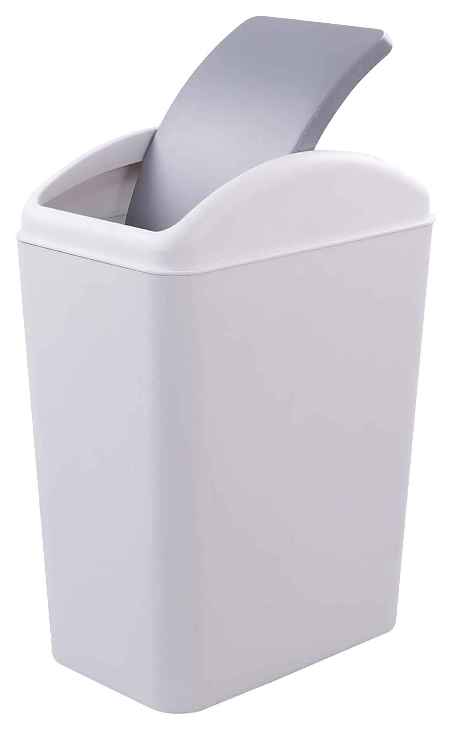 Plastic Garbage Trash Cans with Swing Lid, 16 L Grey Kitchen Trash Bins ...