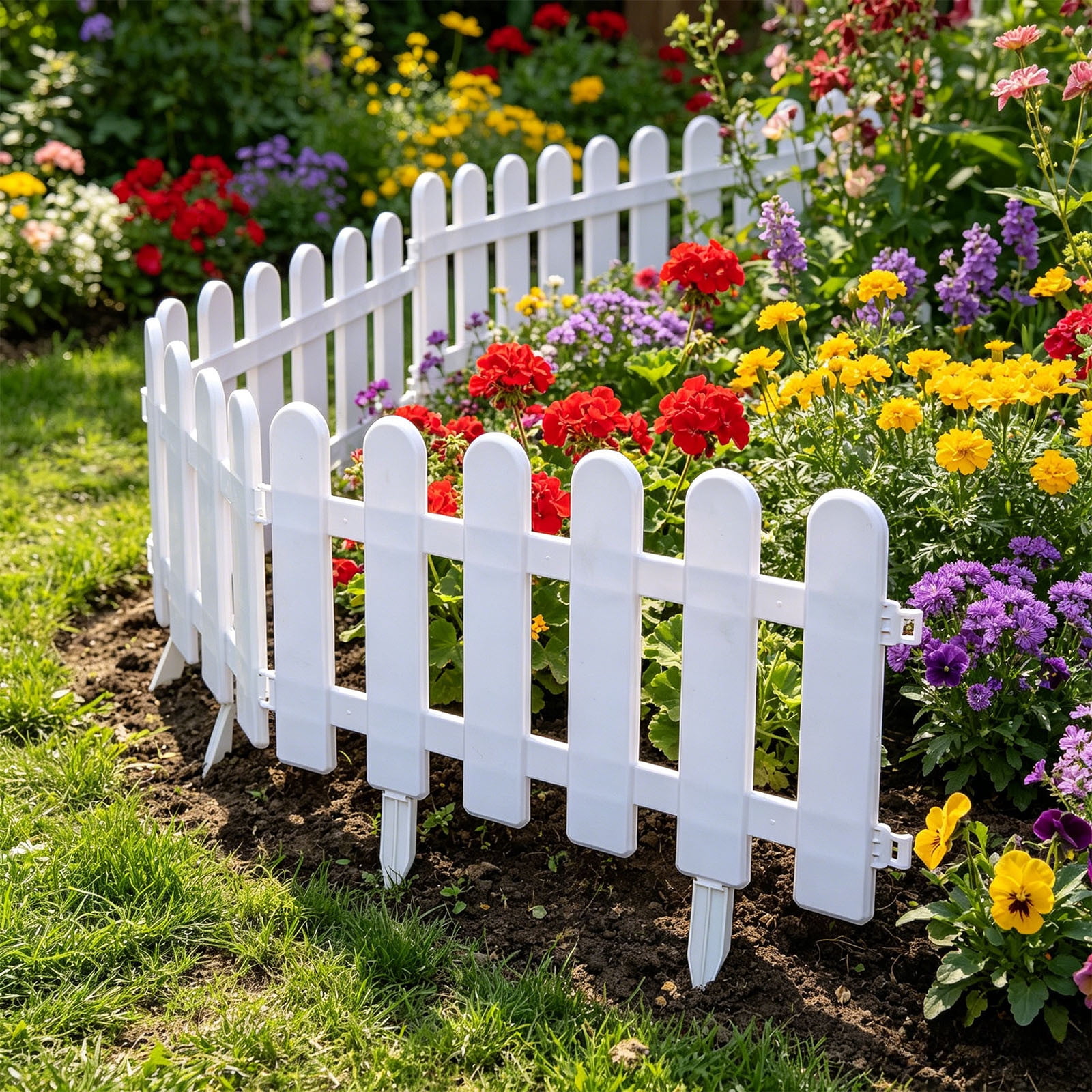Plastic Garden Fence Border for Flower Beds, No Dig Landscape Edging ...